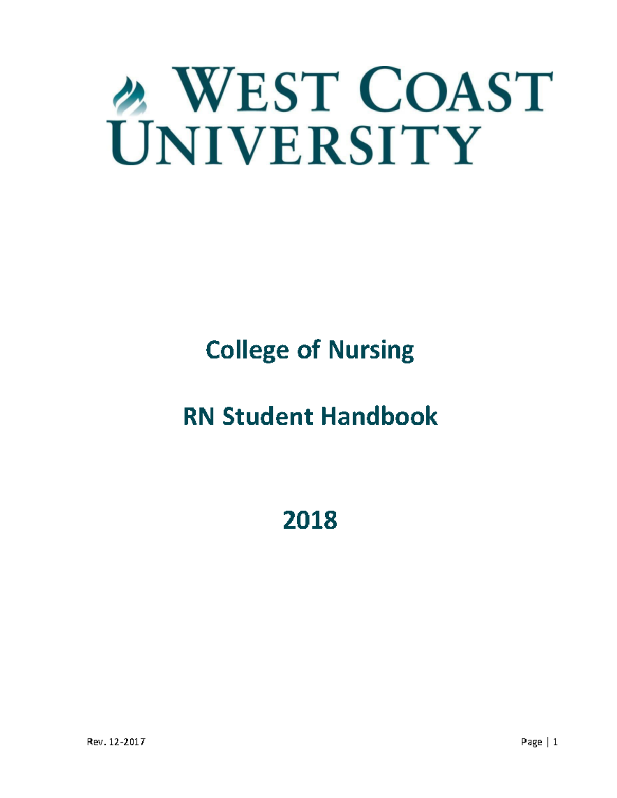 662 WCU RN-Student-Handbook - College of Nursing RN Student Handbook ...