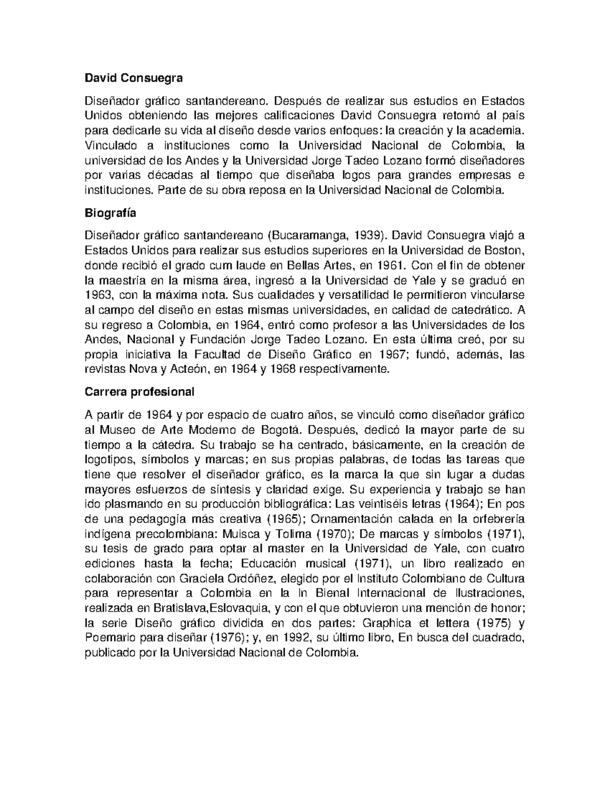 David Consuegra - David Consuegra Diseñador gráfico santandereano ...