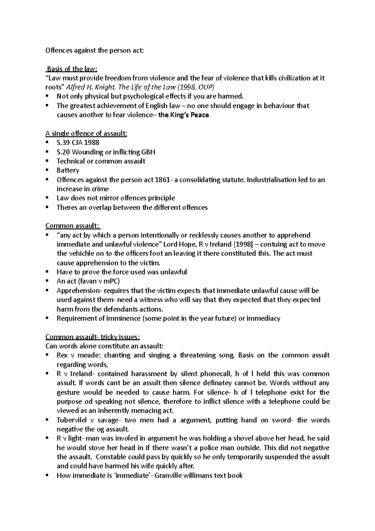 Offences against the person act - Offences against the person act ...