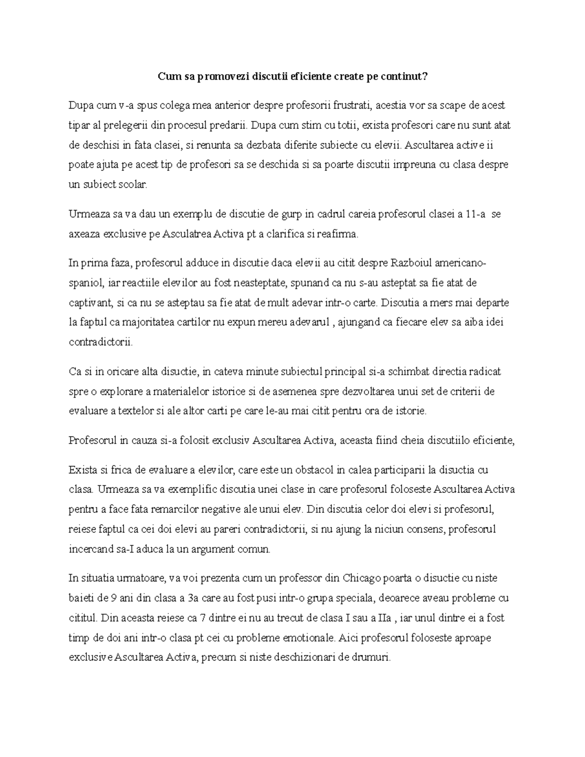 Prezentare management - Cum sa promovezi discutii eficiente create pe ...