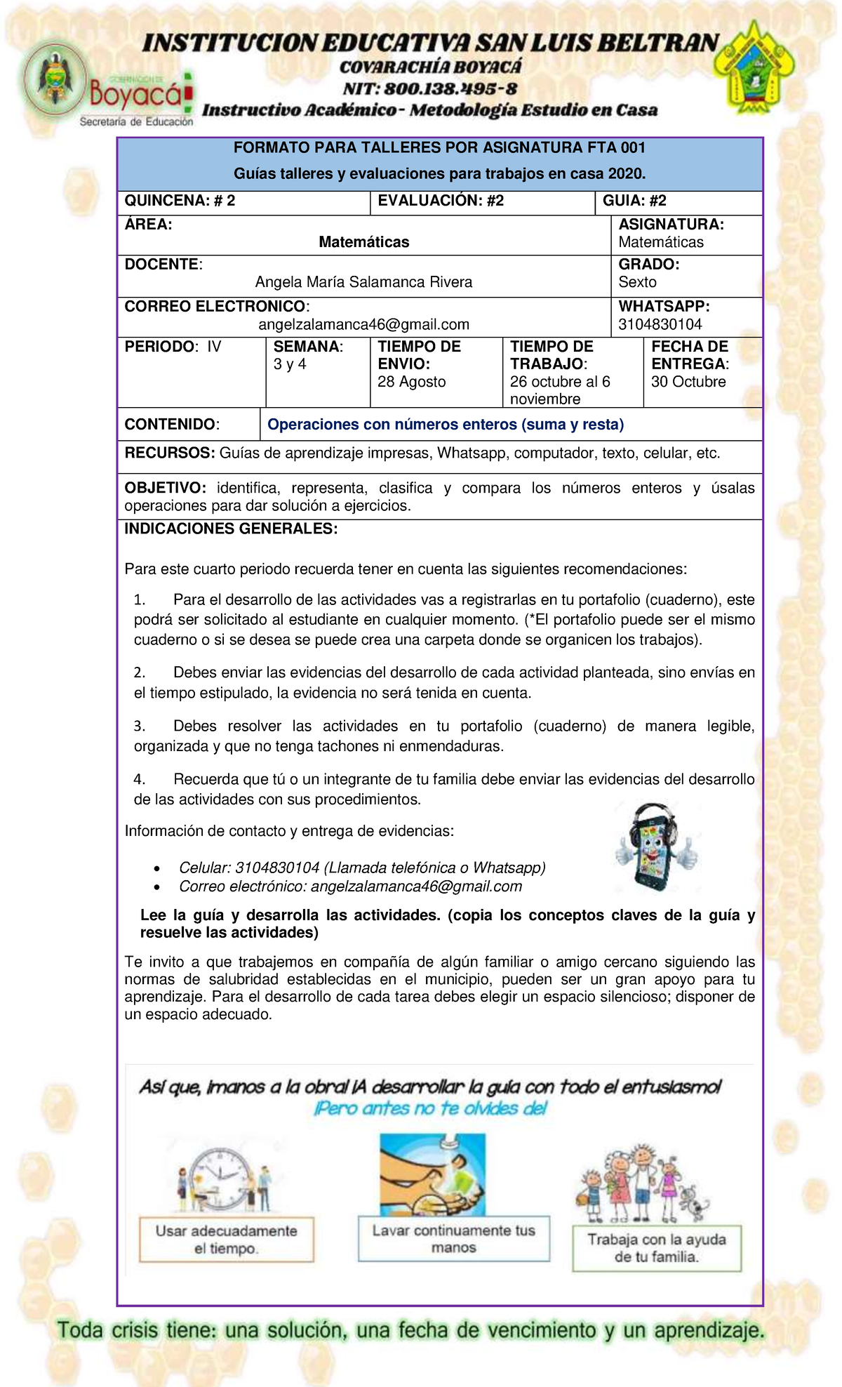 GUIA 2 Matematicas Cuarto Periodo - FORMATO PARA TALLERES POR ...