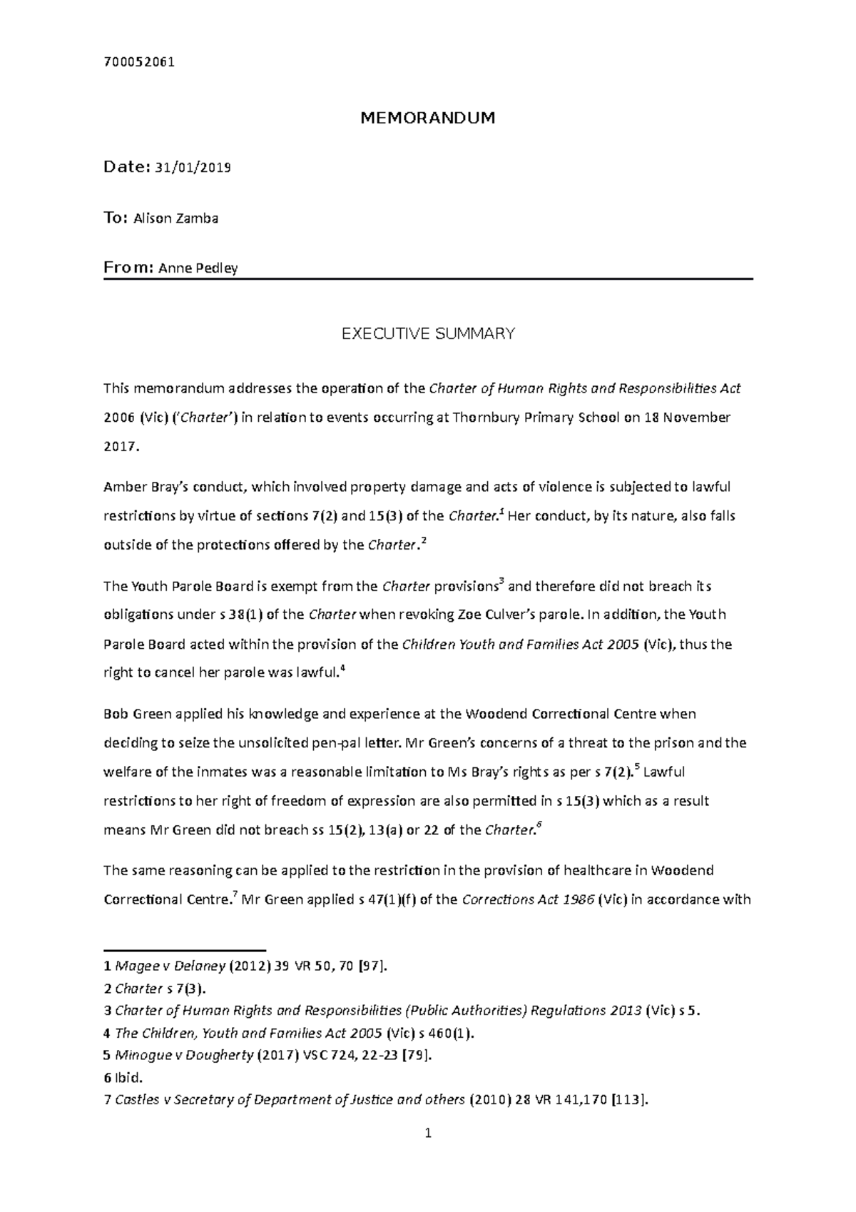 Assignment 3 - Final - Memo of advice example - MEMORANDUM Date: To ...