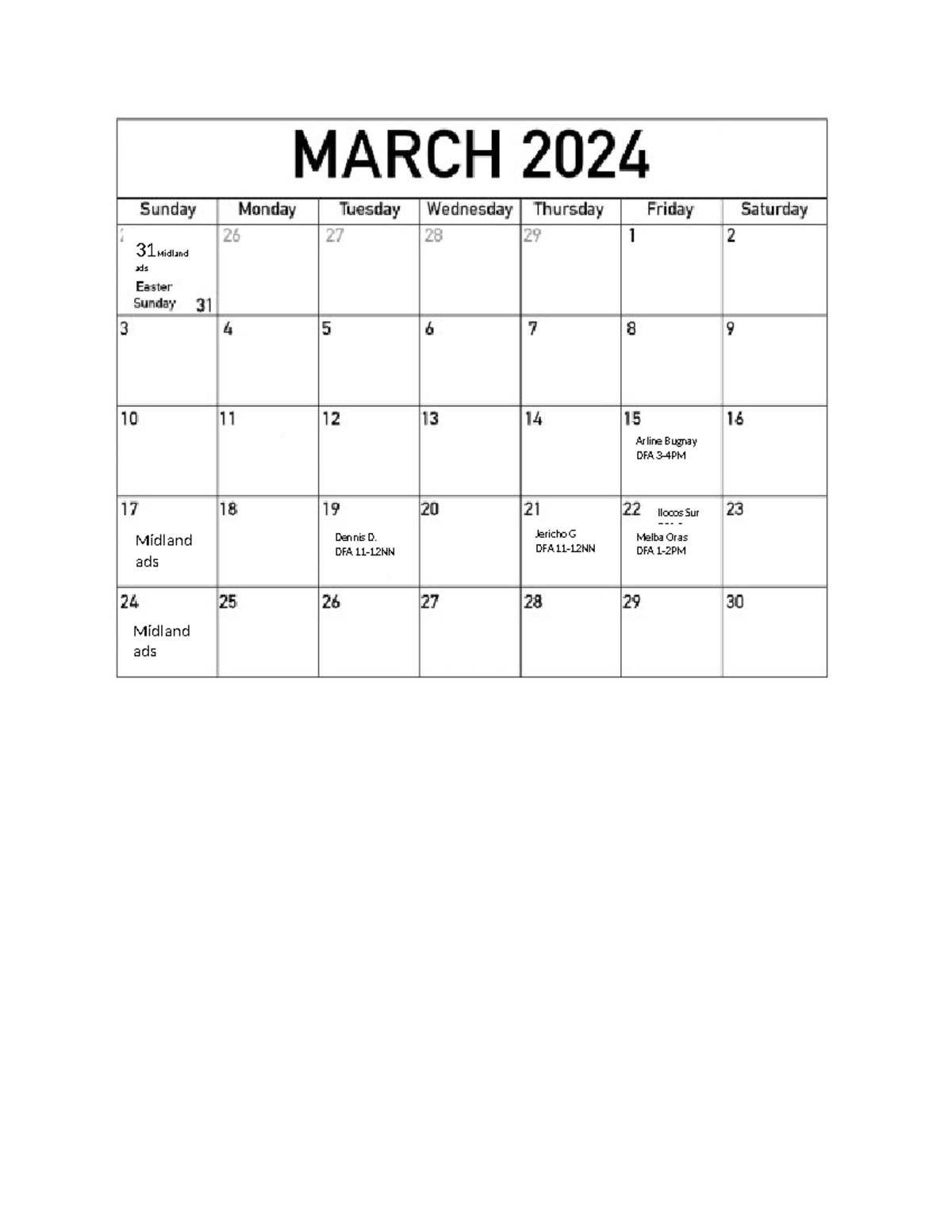 Calendar planner - Production and Operations Management - Arline Bugnay ...
