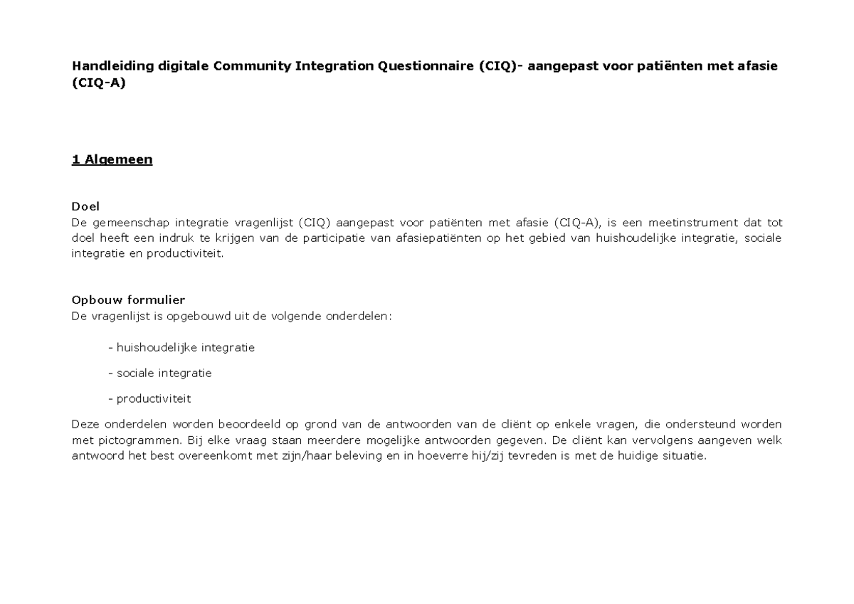 CIQ Handleiding - Handleiding digitale Community Integration ...
