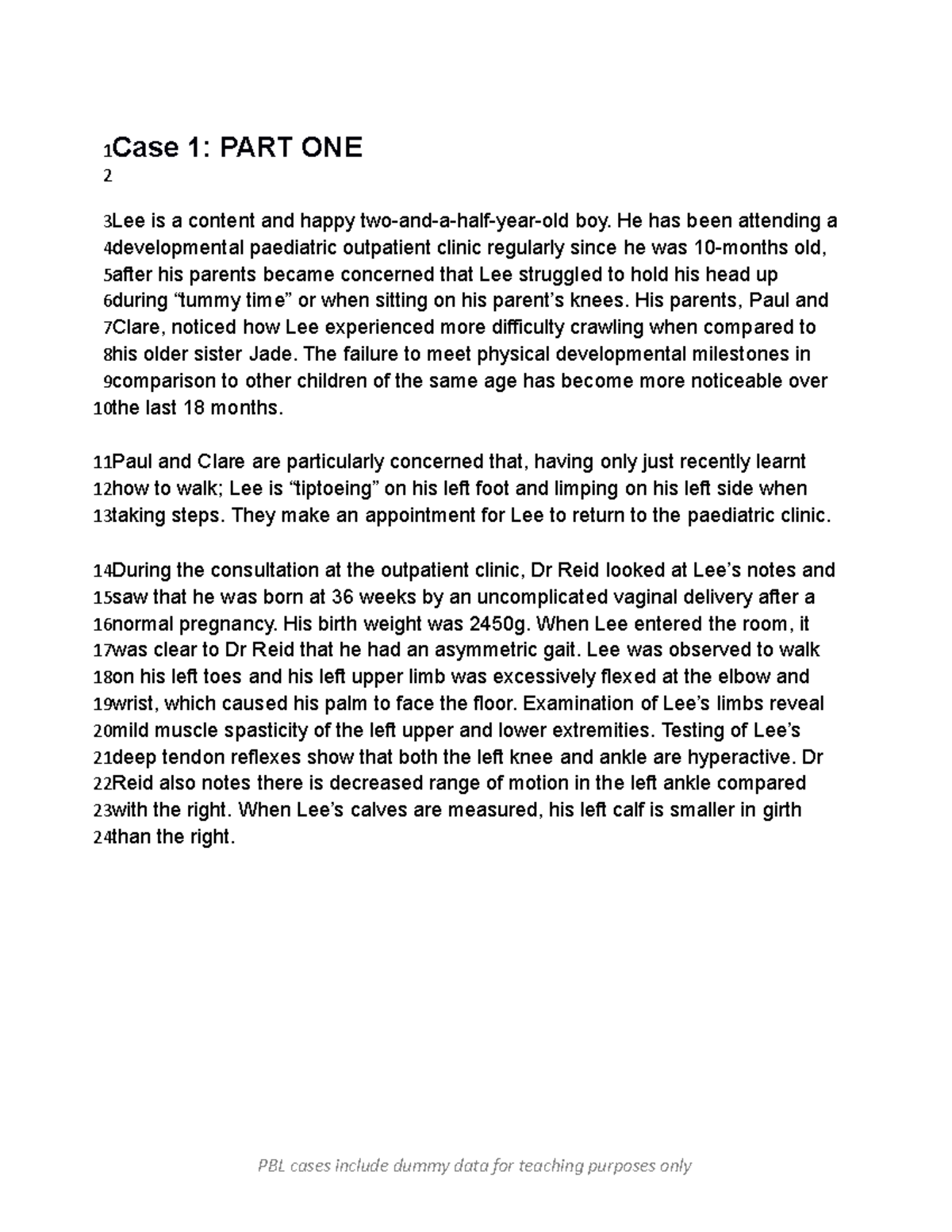 CASE 1 - Unit 11 Part 1 - part one of case cerevral palsy - Case 1 ...