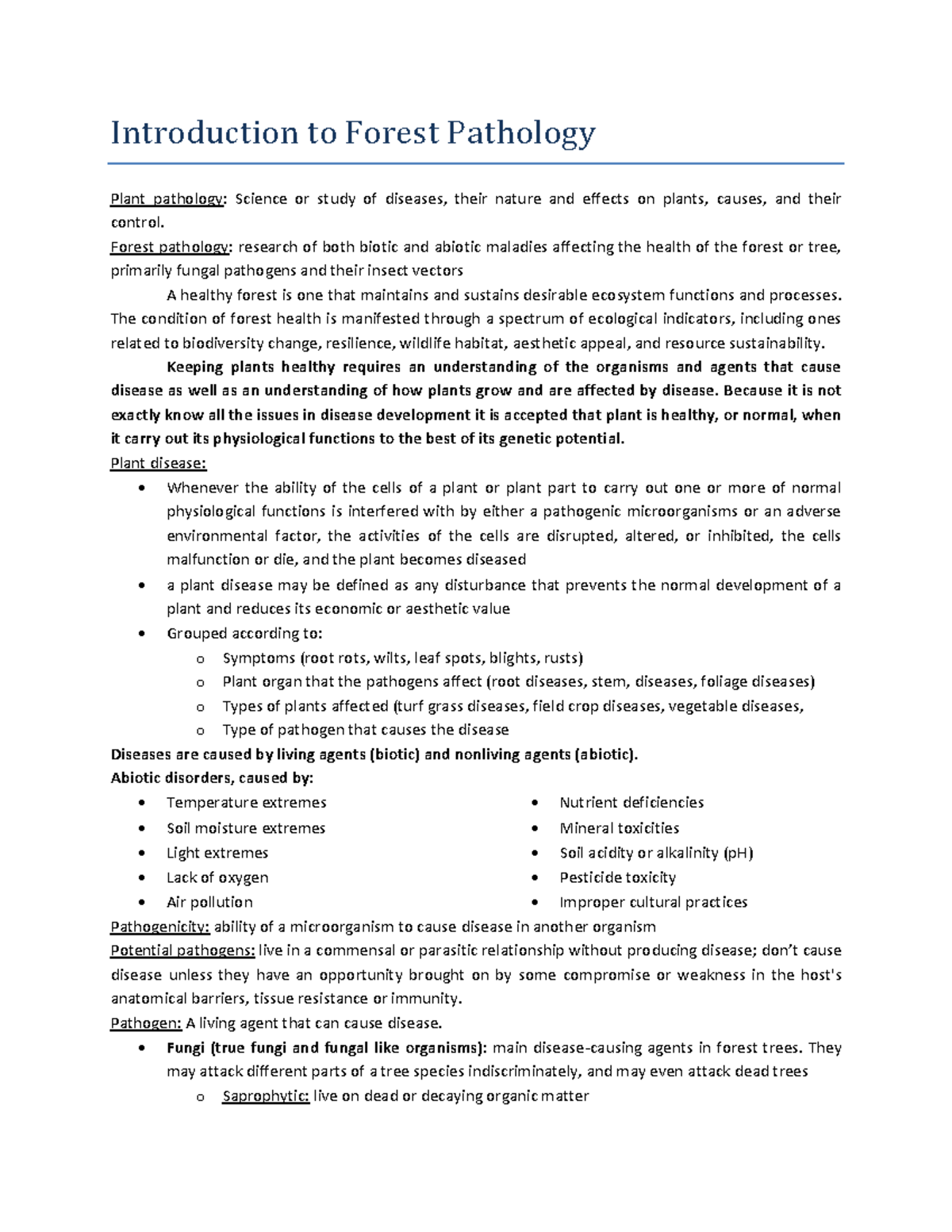 Forest pathology and forest microbiology - Introduction to Forest ...