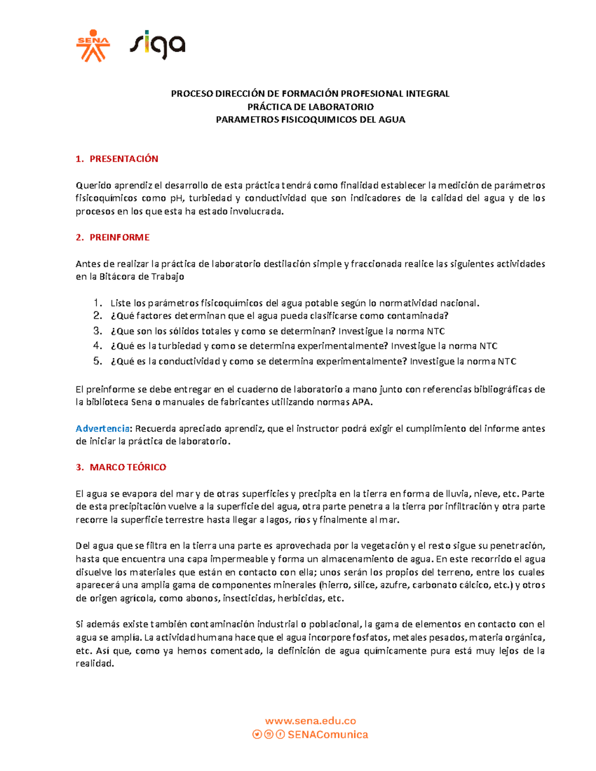 Parametros fisicoquimicos - PROCESO DIRECCI”N DE FORMACI”N PROFESIONAL INTEGRAL PR¡CTICA DE ...