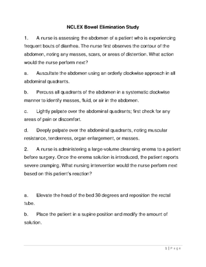 Bowel Elimination Nclex activity - KEY - Firelands Regional Medical ...