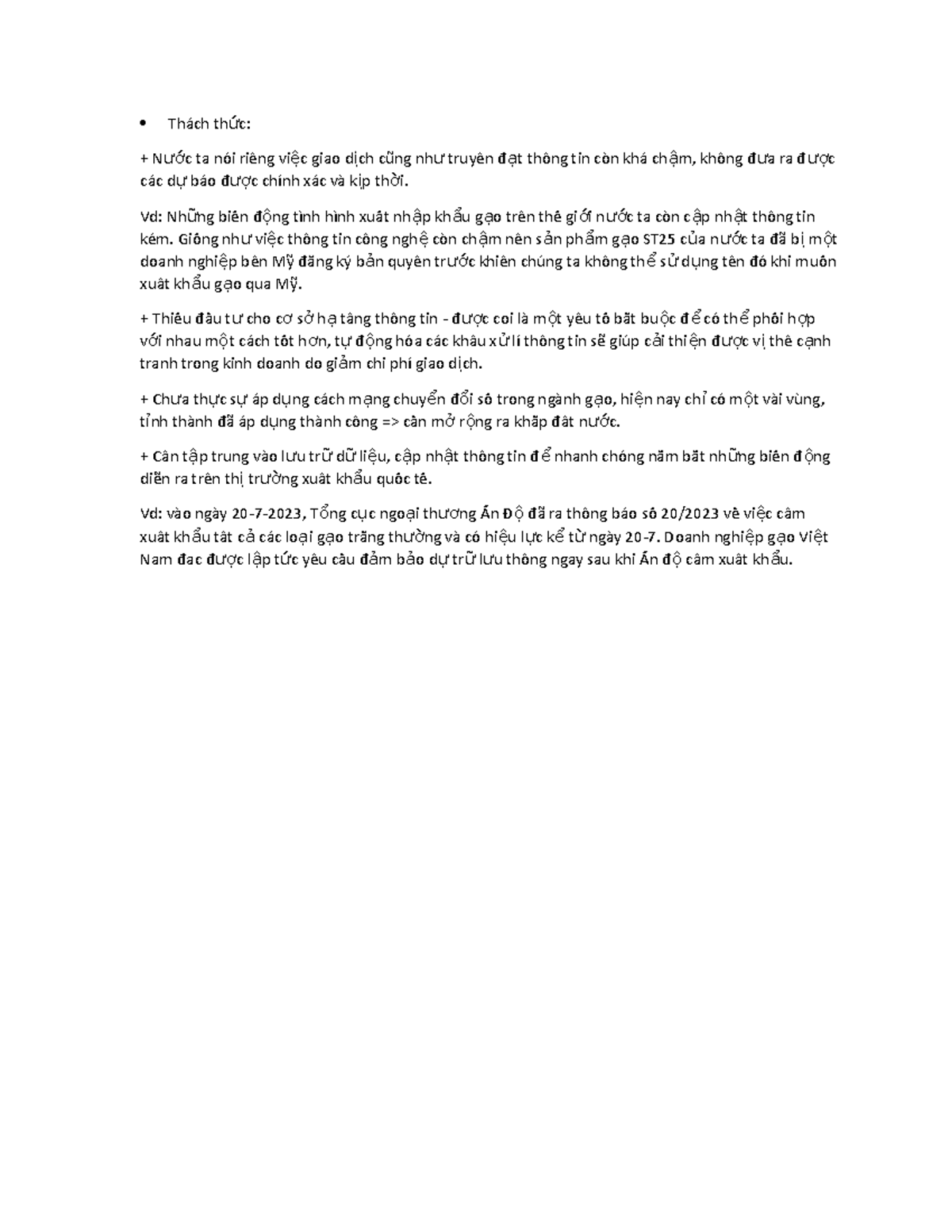 Thách thức - Thách thức - Thách th ức: N ước ta nói riêng vi ệc giao d ch cũng nh ị ư truyêền đ ...