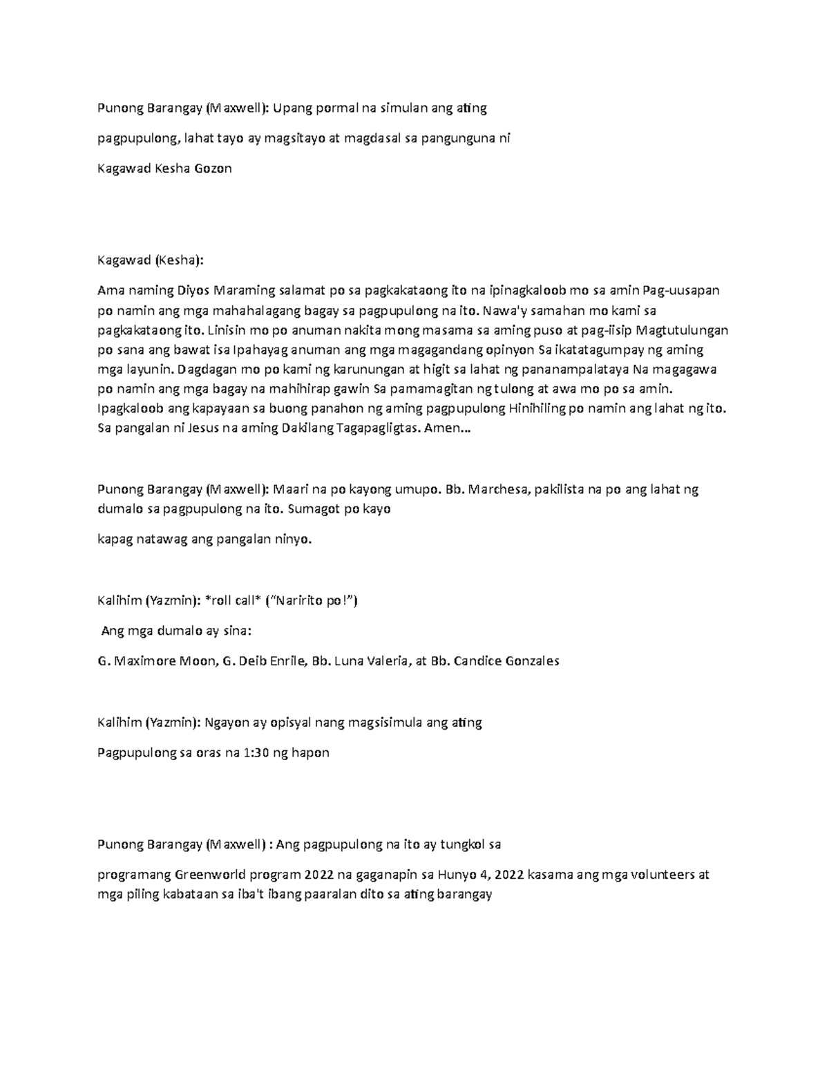 Punong Barangay - none - Punong Barangay (Maxwell): Upang pormal na ...