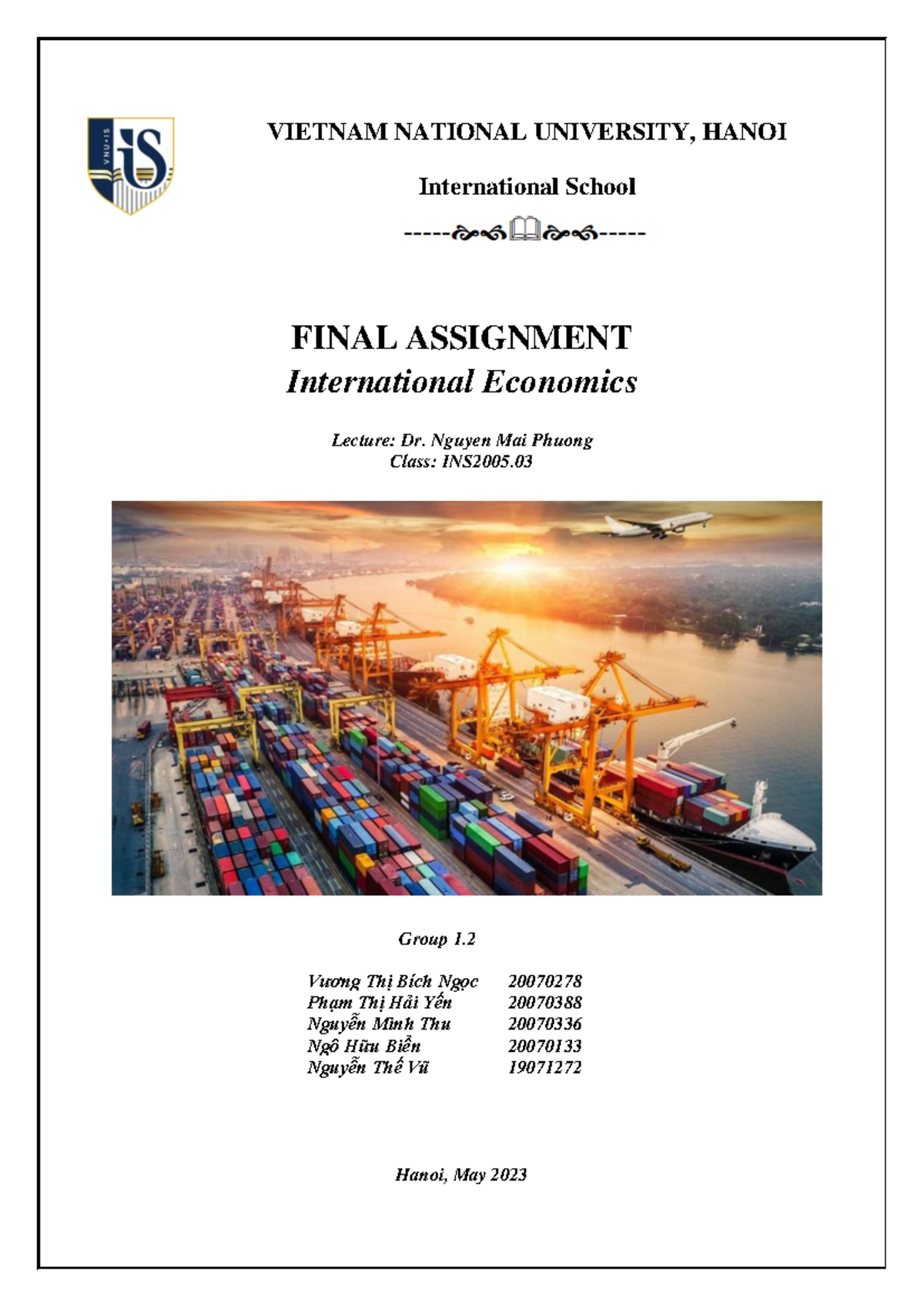 737451588 Group 1 2 Final Assignment Ins2005 03 - VIETNAM NATIONAL UNIVERSITY, HANOI ...
