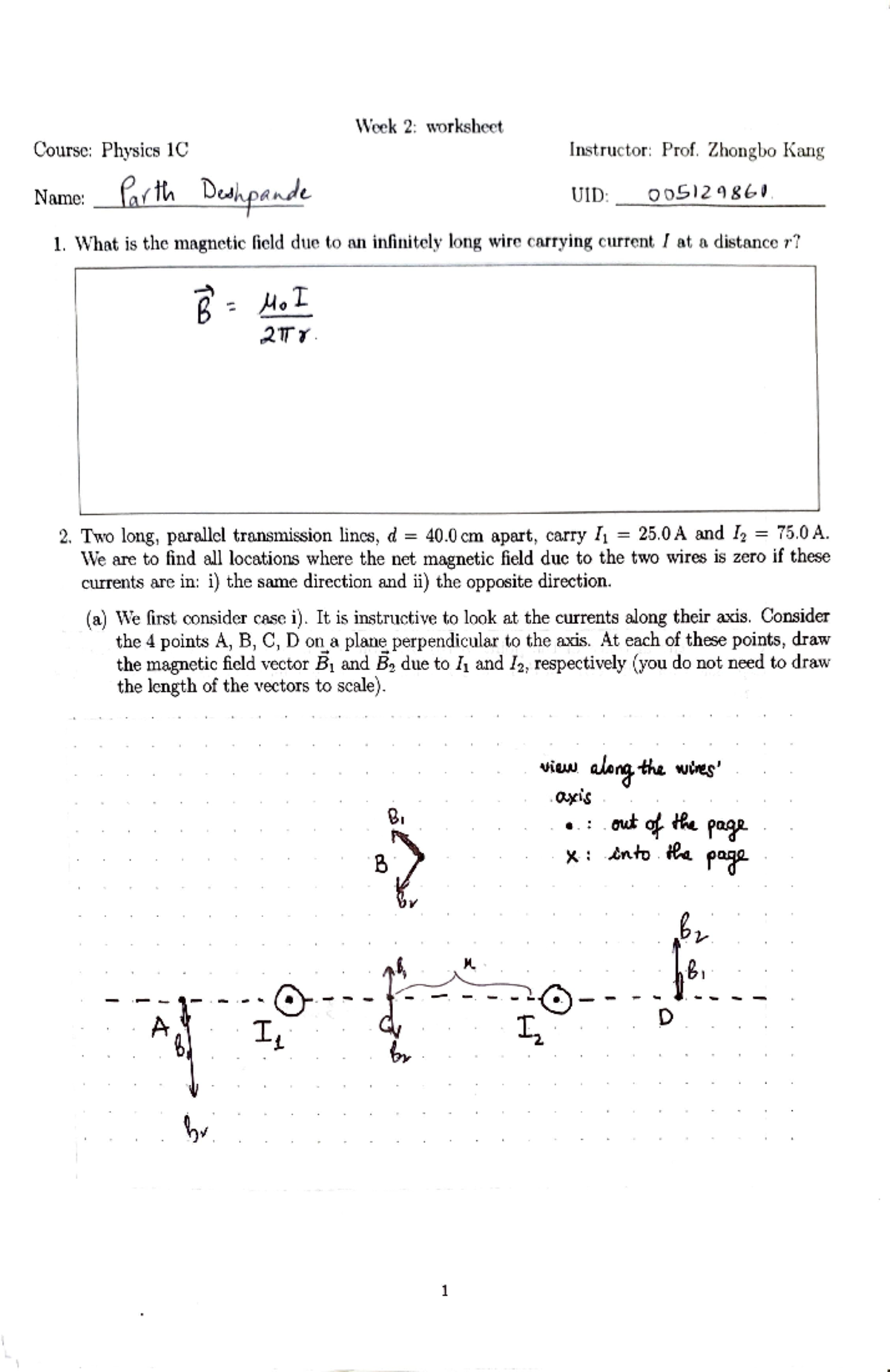 Worksheet 2 1C - PHY 1C - Studocu