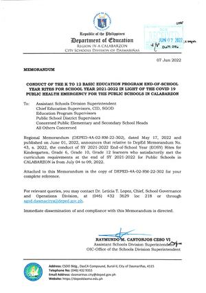 Sample deped format - Republic of the Philippines Department of ...