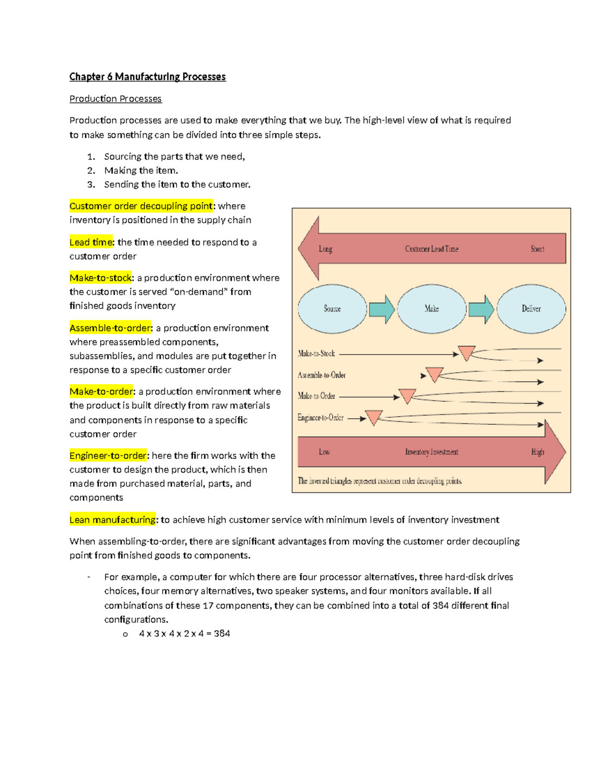 Chapter 6 Manufacturing Processes - Chapter 6 Manufacturing Processes Production Processes - Studocu