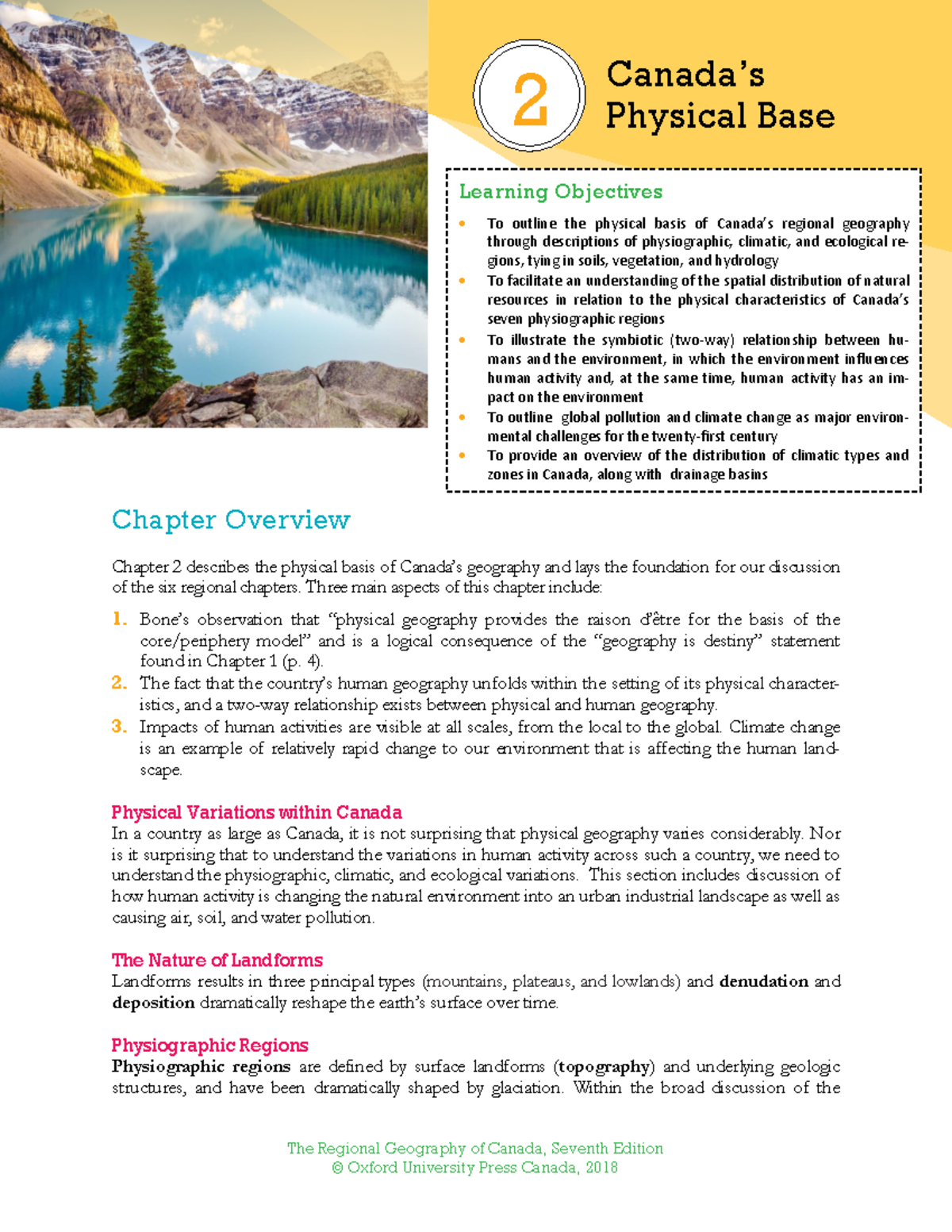 Bone7e SSG Chapter 2 - The Regional Geography of Canada, Seventh ...