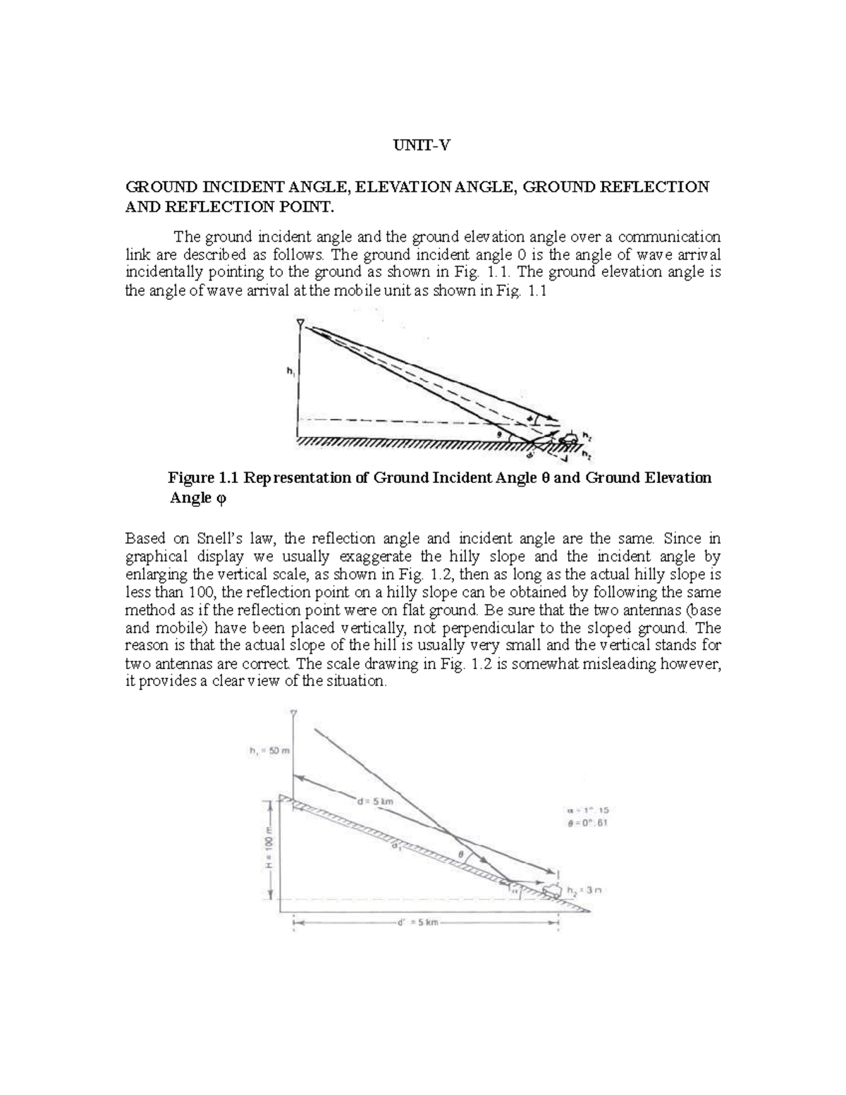 Cellular and Mobile Communications U5 - UNIT-V GROUND INCIDENT ANGLE ...