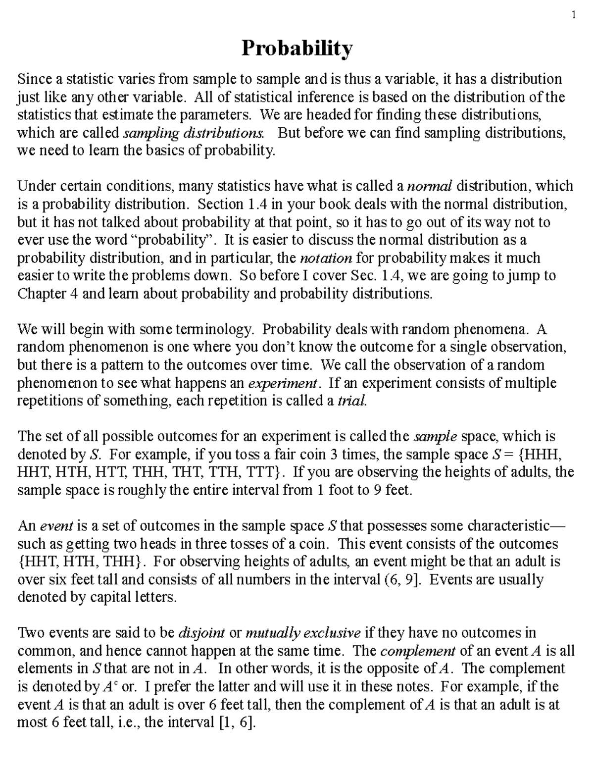 07. Probability - Probability Since a statistic varies from sample to ...