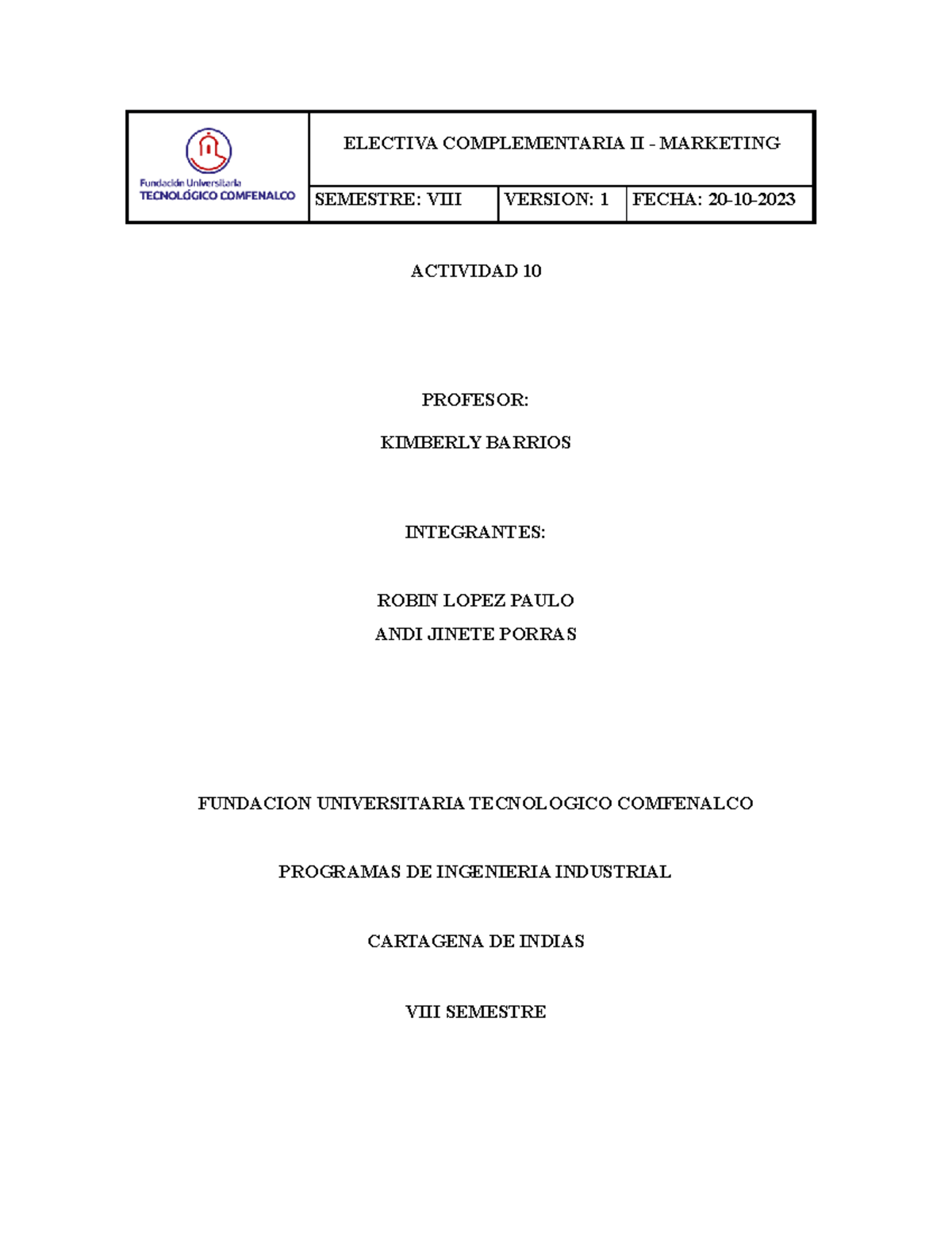 Electiva Complementaria Actividad 10 - ELECTIVA COMPLEMENTARIA II ...
