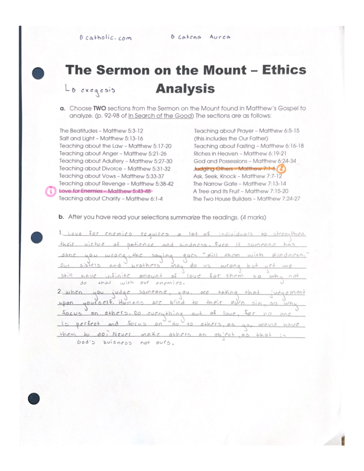 The Sermon on the Mount - Ethics - RELS 1000 - Studocu