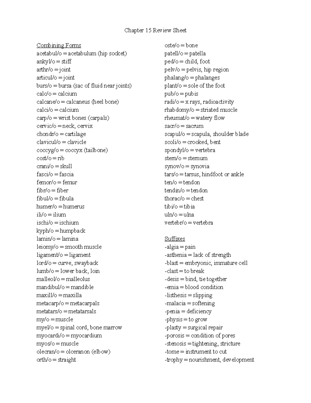 HITT 1305 Chapter 15 Review Sheet - Chapter 15 Review Sheet Combining ...
