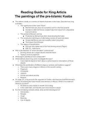 HIS 104 Lecture Notes - HISTORY OF THE MIDDLE EAST - LECTURE NOTES From ...