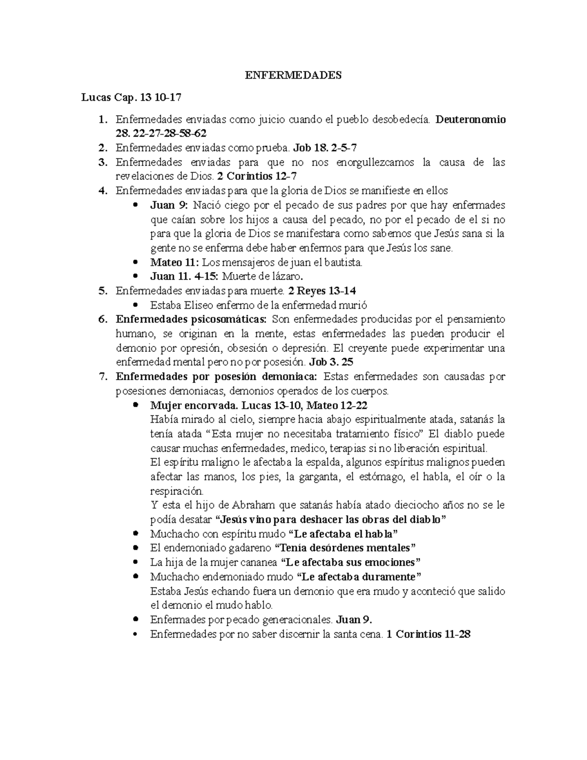 Enfermedades - csd - ENFERMEDADES Lucas Cap. 13 10- 1. Enfermedades ...