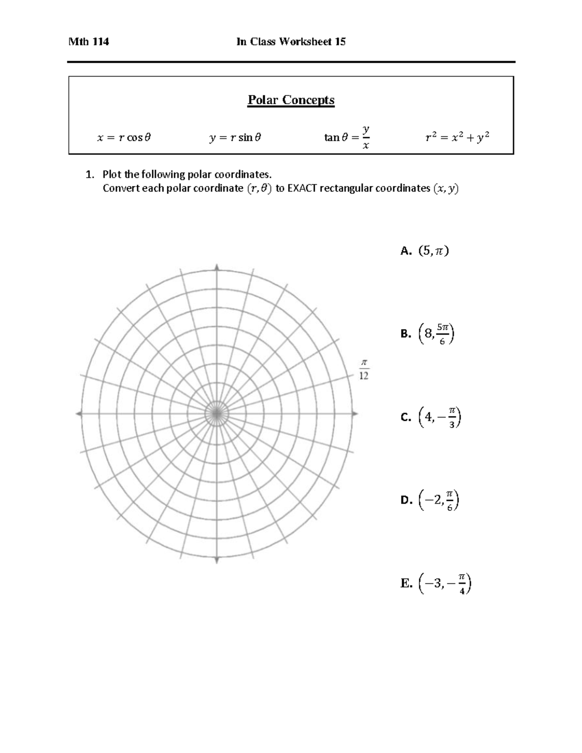 Worksheet 15 - good practice problems for each unit, good to practice ...