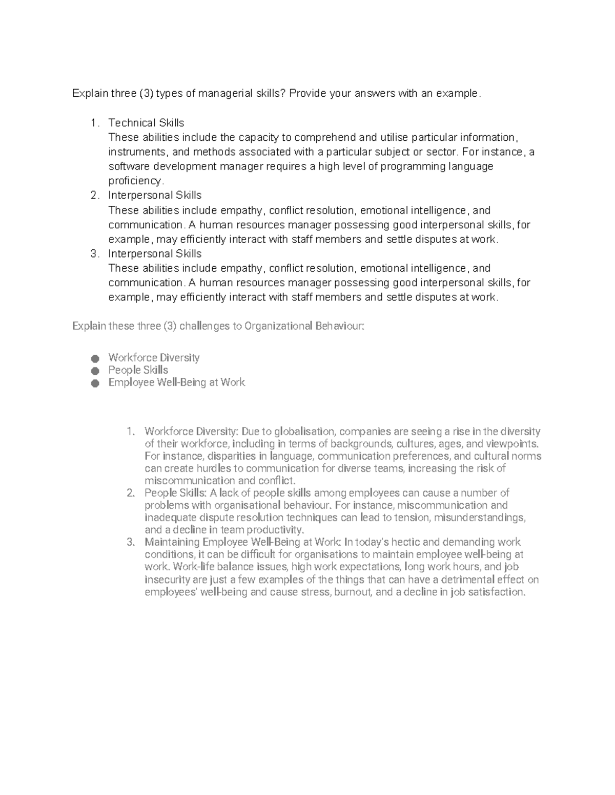 MGT544 W2 Tutorial - Explain three (3) types of managerial skills? Provide your answers with an ...