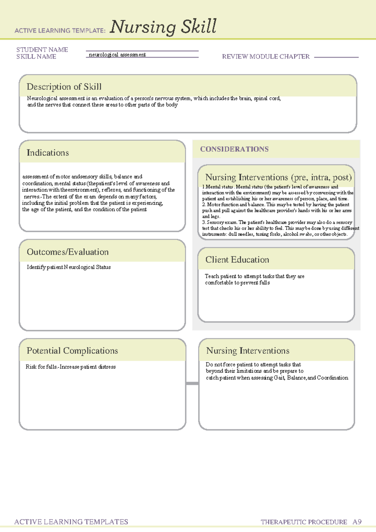 Nursing Skill form-2 - ATI template - NSG 229 - STUDENT NAME SKILL NAME ...