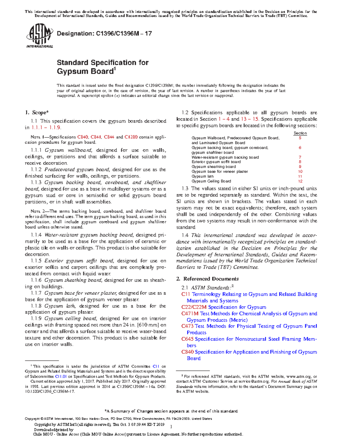 Normas de ASTM PARA Placas DE YESO - Designation: C1396/C1396M − 17 ...