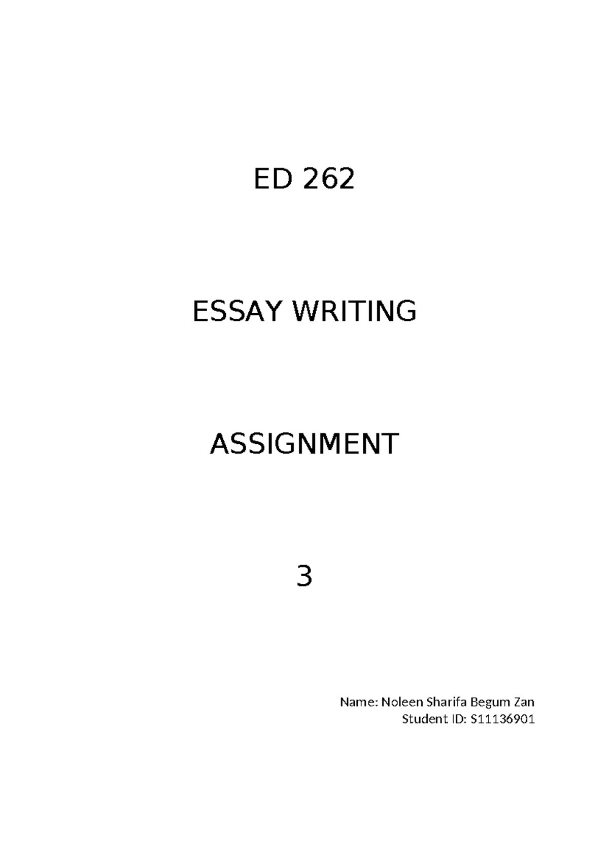 ED 262 assessment 3 - Will help in their assignment - Inclusive ...