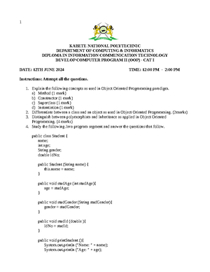 Prog - coding summarised notes - Programmin g Notes compiled by George ...