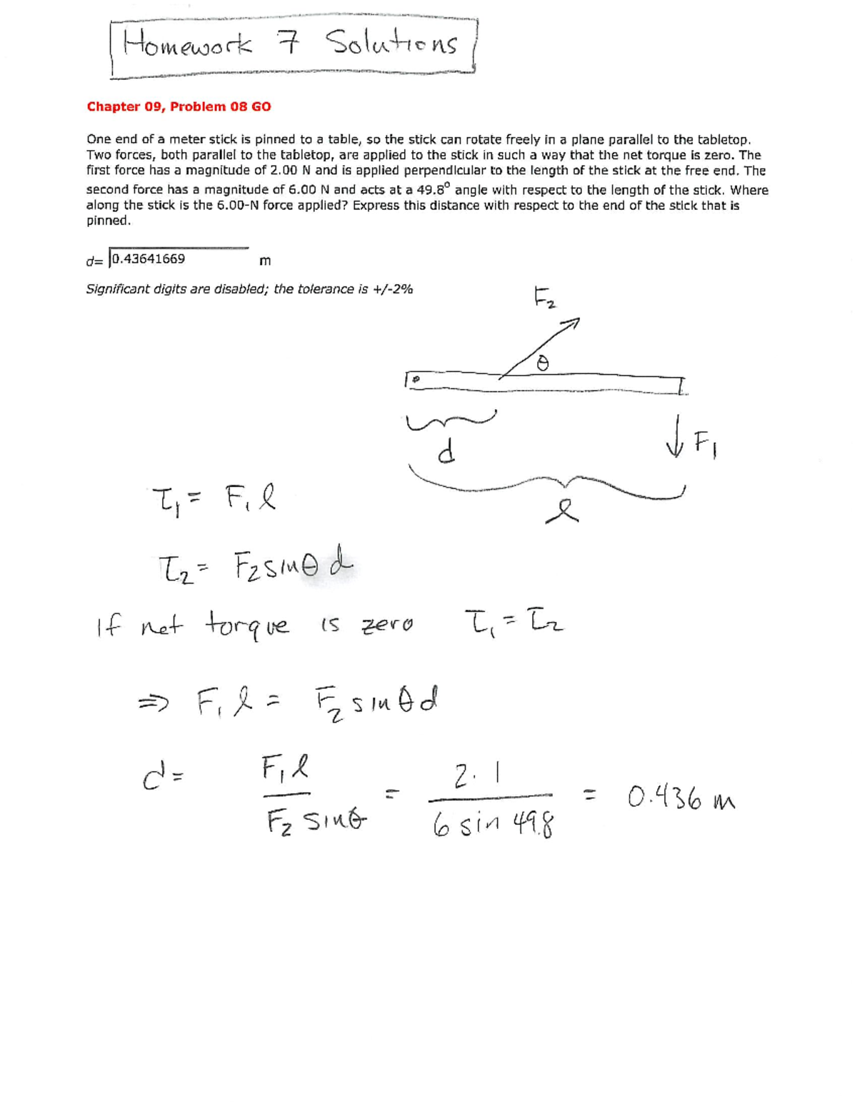 Homework 7 Solutions - HW 7 key - PHYS1512000A - Studocu