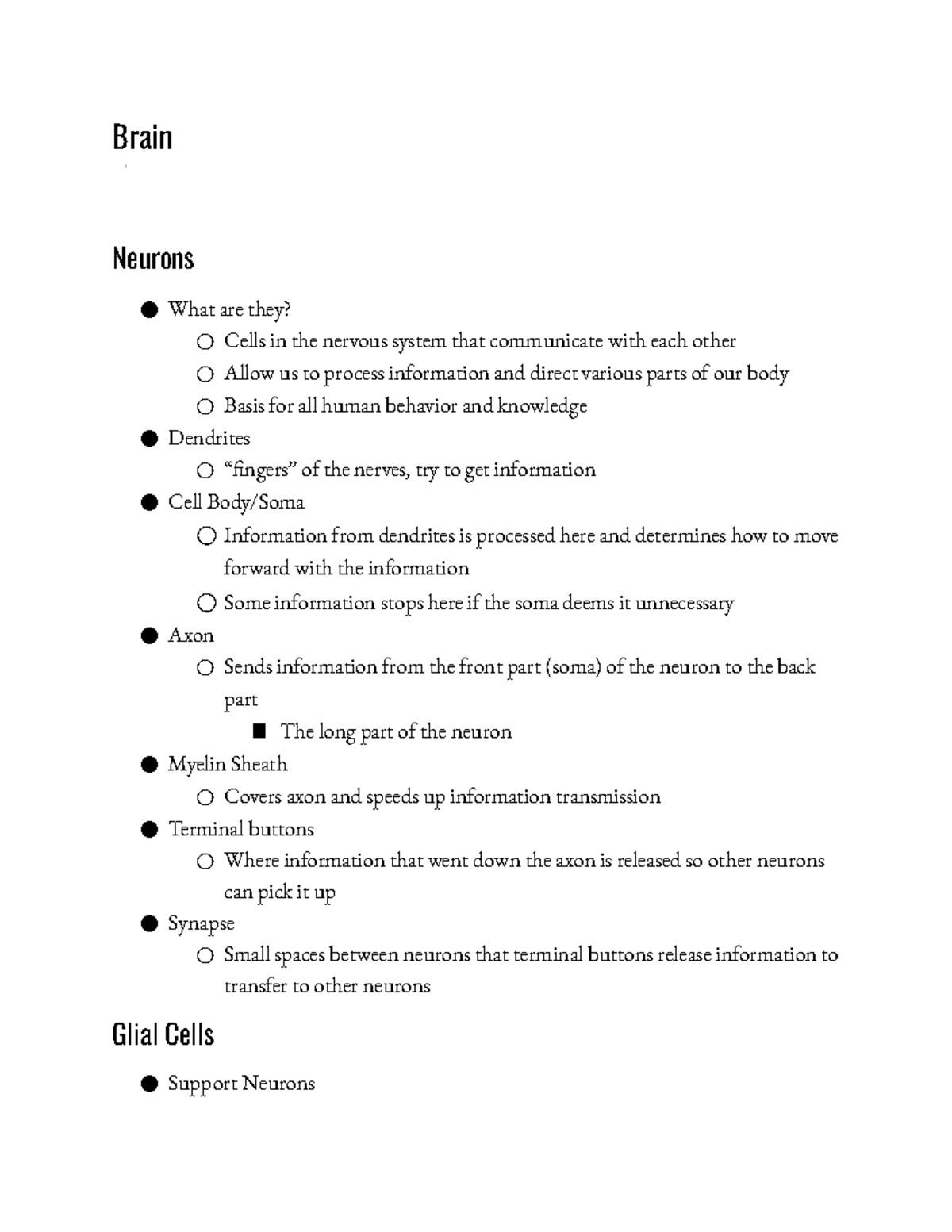 Psychology of brain - easy notes - Brain Neurons What are they? Cells ...