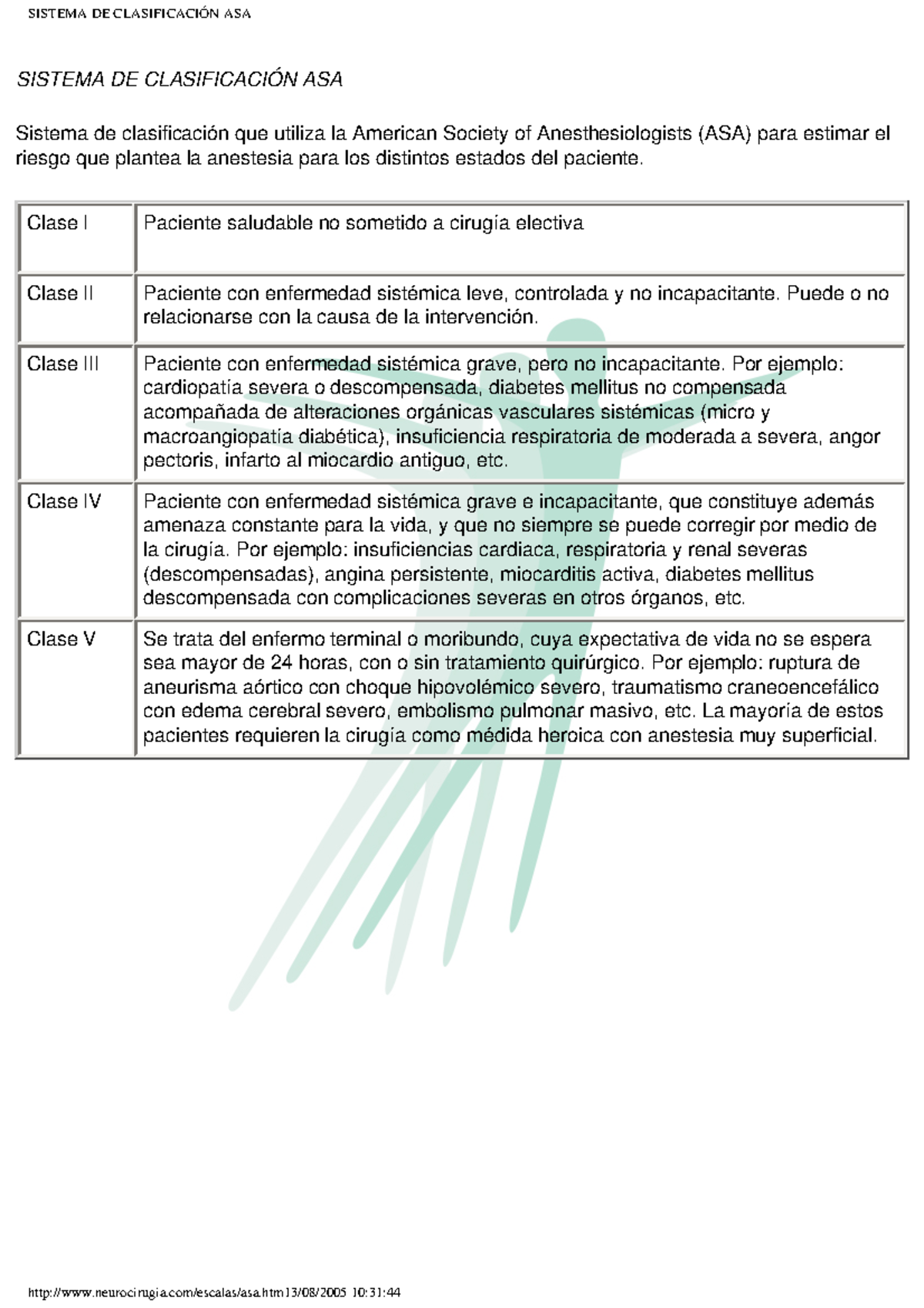 Sistema de clasificacion asa - SISTEMA DE CLASIFICACIÓN ASA SISTEMA DE ...