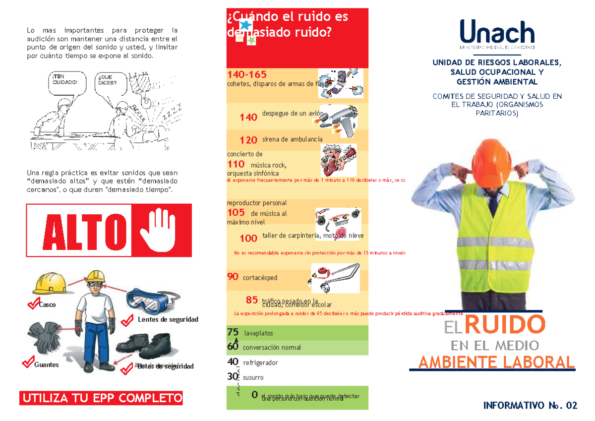 T2 word - salud ocupacional - ALTO La exposición prolongada a ruidos de 85 decibeles o más puede ...