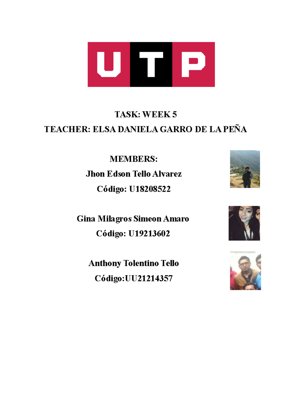 TASK 8 (2) anthony Tolentino tello - TASK: WEEK 5 TEACHER: ELSA DANIELA ...