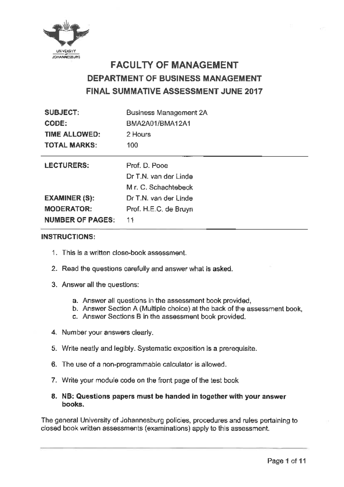 Past paper practice - Studocu