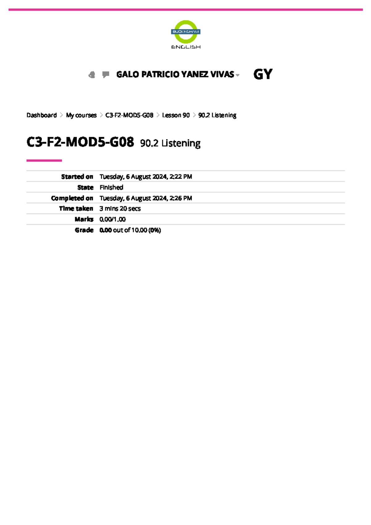 90.2 Listening Attempt review Unemi - GY C3-F2-MOD5-G08 90 Listening ...