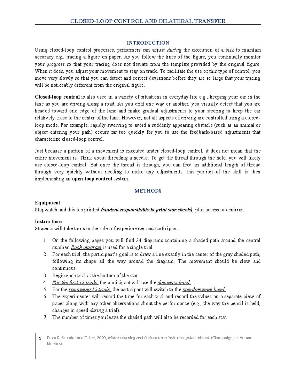 Lab 2 Closed Loop And Bilateral Transfer 2024 Introduction Using
