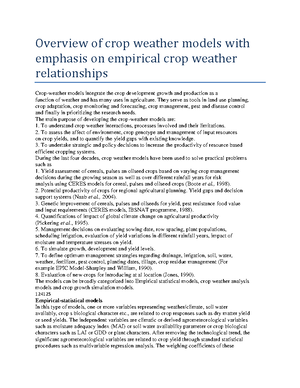 Crop simulation models in agricultural research and management steps ...