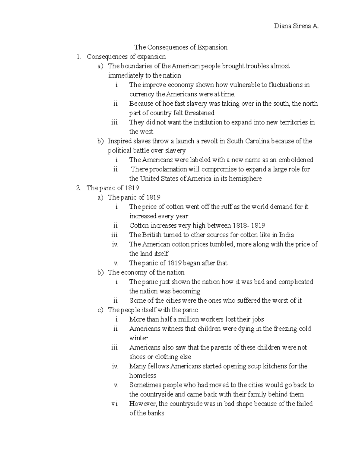 The Consequences of Expansion - Diana Sirena A. The Consequences of ...
