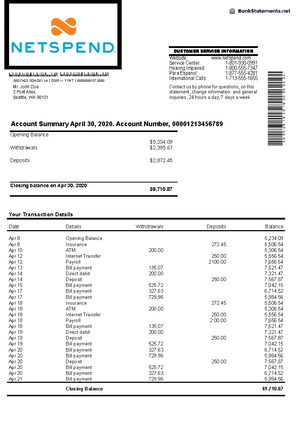Huntington Bank Statement Bank Statements - PO BOX 1558 EA1W COLUMBUS ...