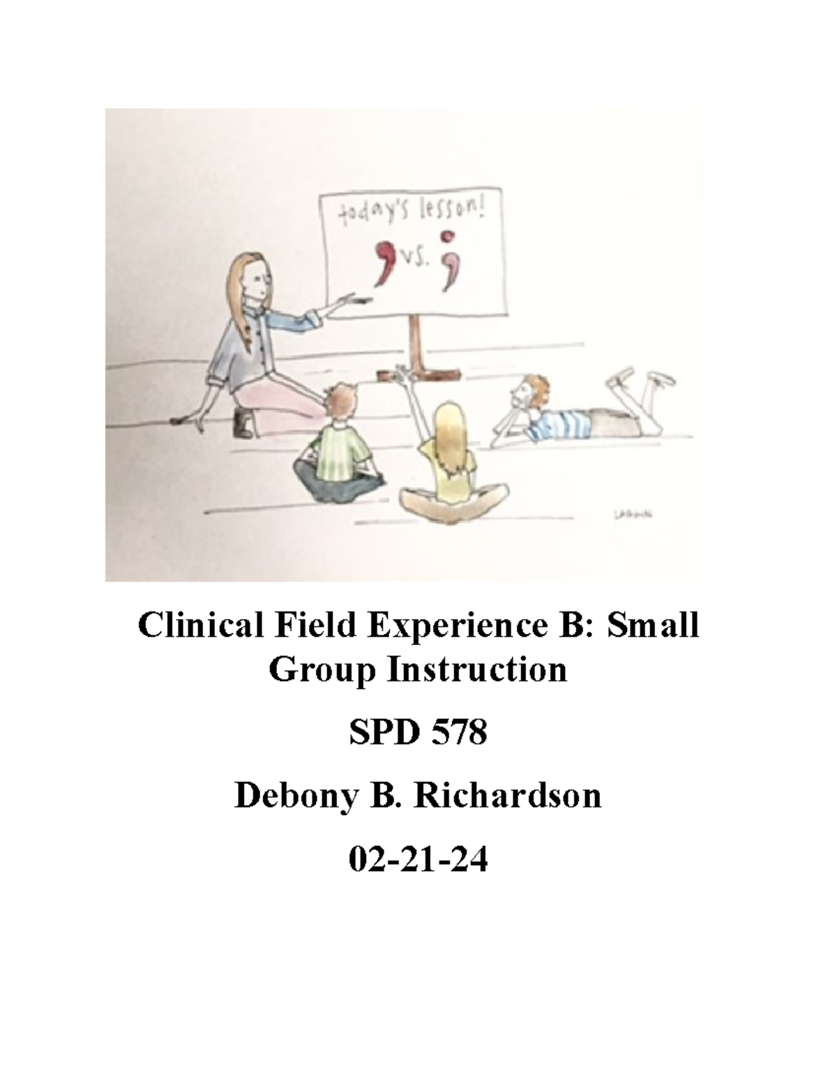 Clinical Field Experience B-SPD 578 - Clinical Field Experience B ...