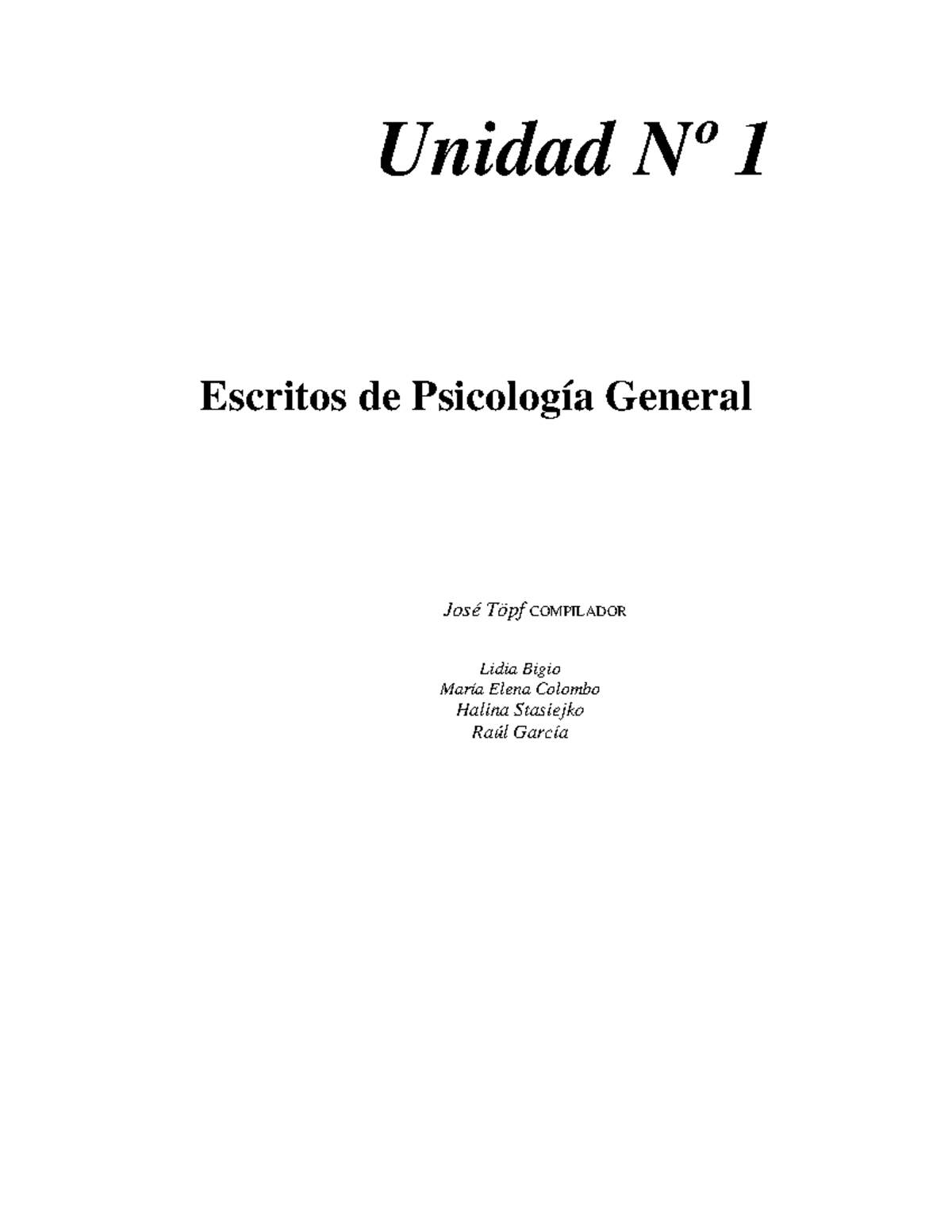 Maria E Colombo Reflexiones - Unidad Nº 1 Escritos de Psicología ...