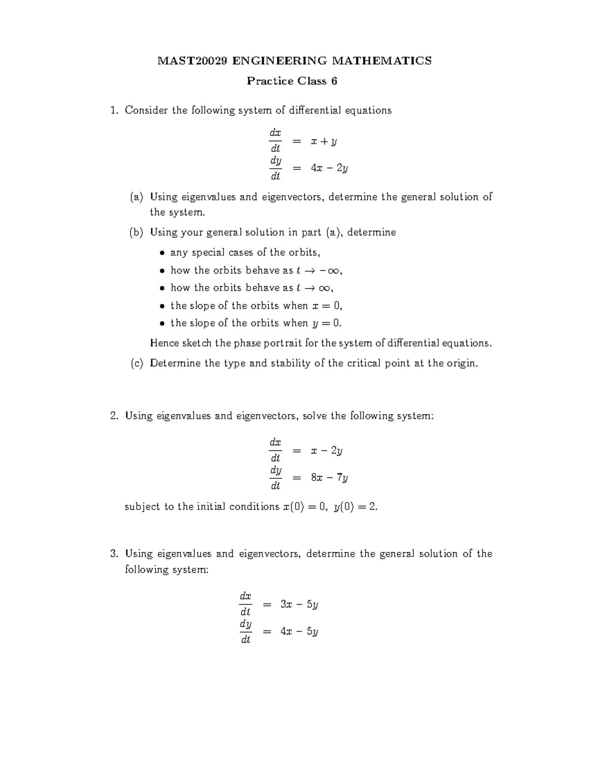 Tute6questions - Tutorial questions and work from week 6 - MAST20029 ...