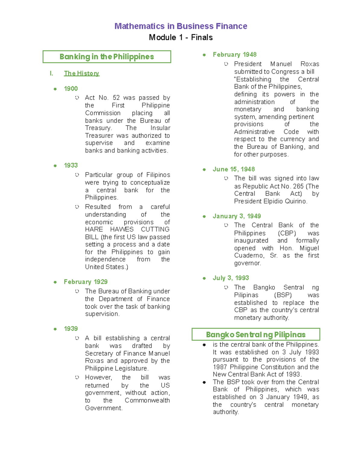 Bus Fin Mod 1 - Finals - Mathematics in Business Finance Module 1 ...