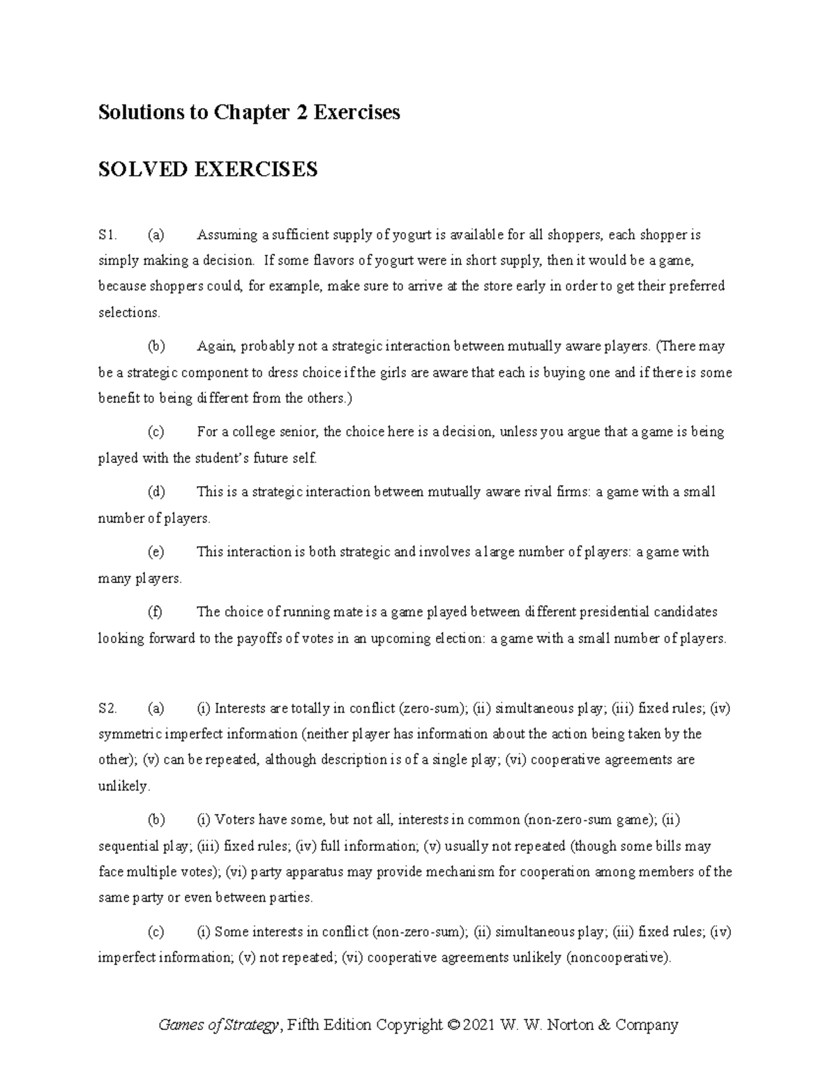 GOS5 CH02 solutions solved - Solutions to Chapter 2 Exercises SOLVED EXERCISES S1. (a) Assuming ...