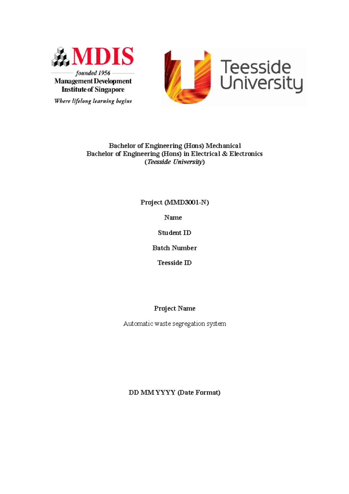 Waste Management.edited final - Bachelor of Engineering (Hons ...