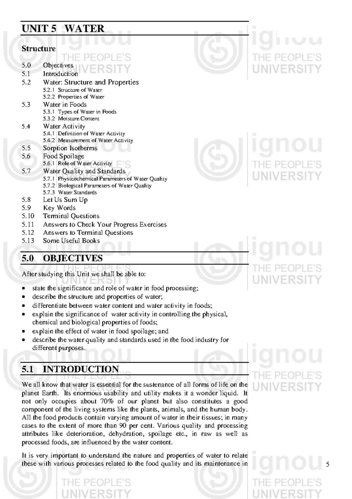 Water - 2 Structure of Water 5.2 Properties of Water 5 Water in Foods 5 ...